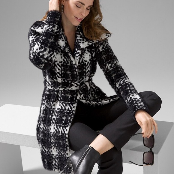 White House Black Market | Sweaters | Nwt White House Black White Plaid ...